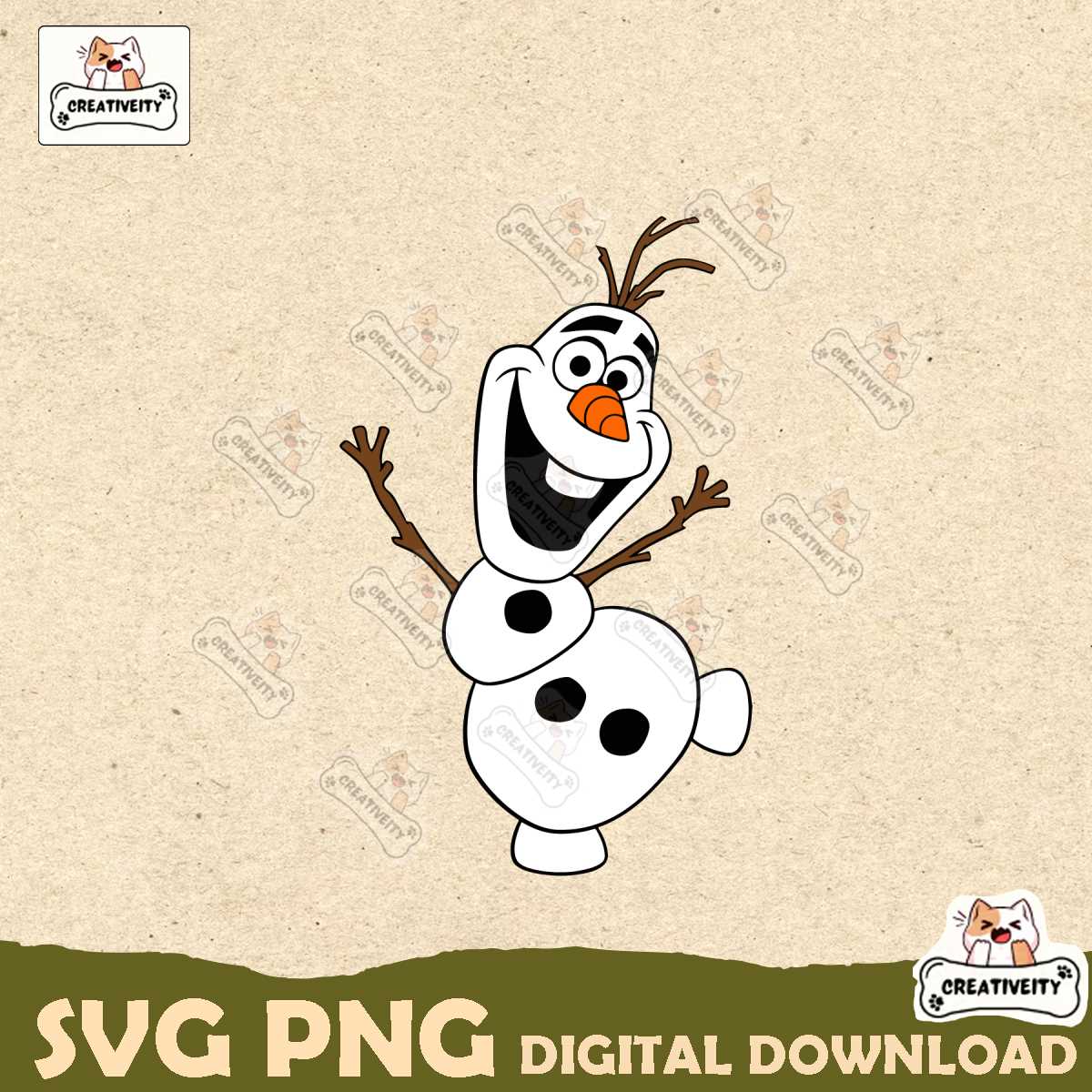 Olaf SVG, easy cut file for Cricut, layered by colour - Inspire Uplift