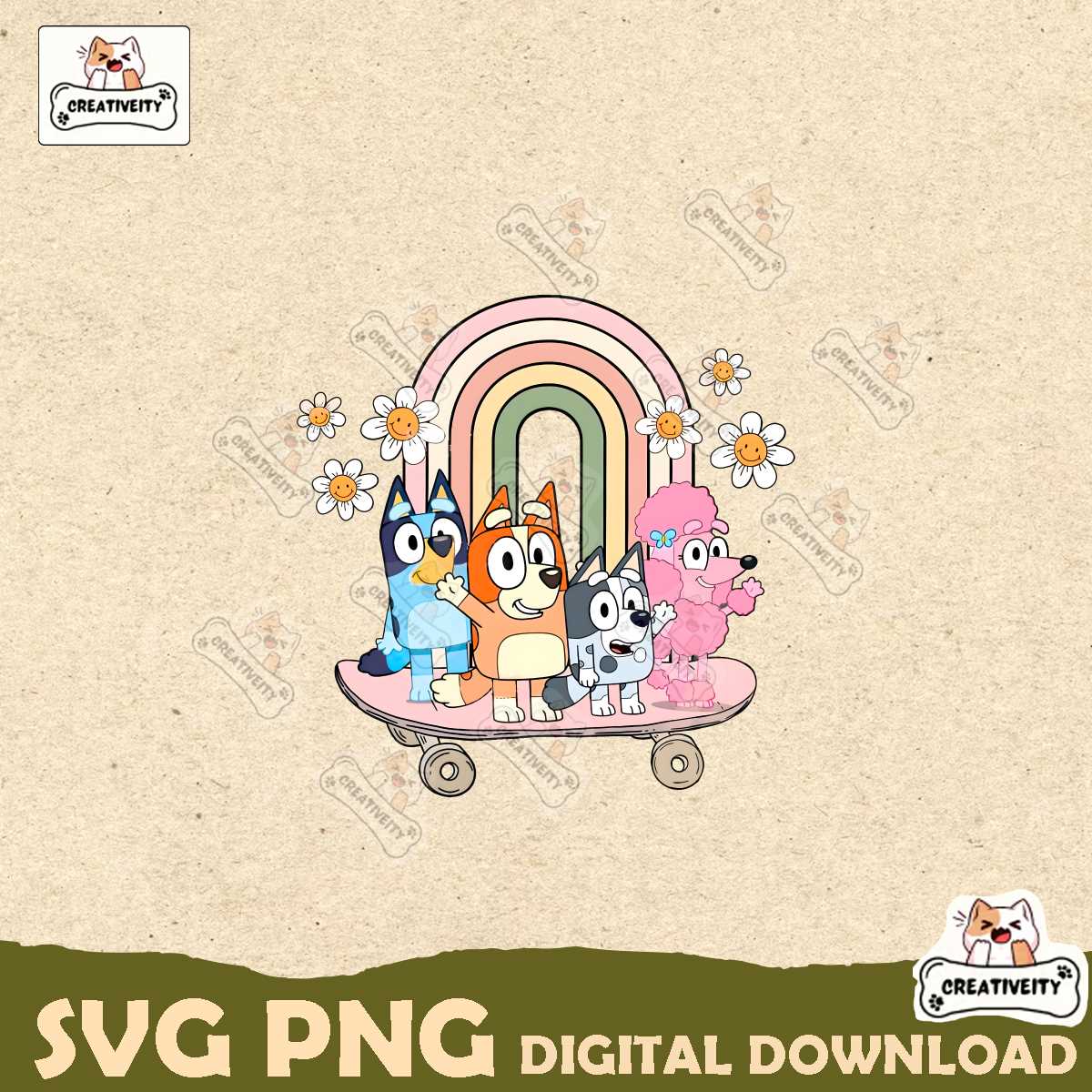 Funny Bluey Family Characters PNG | Inspire Uplift