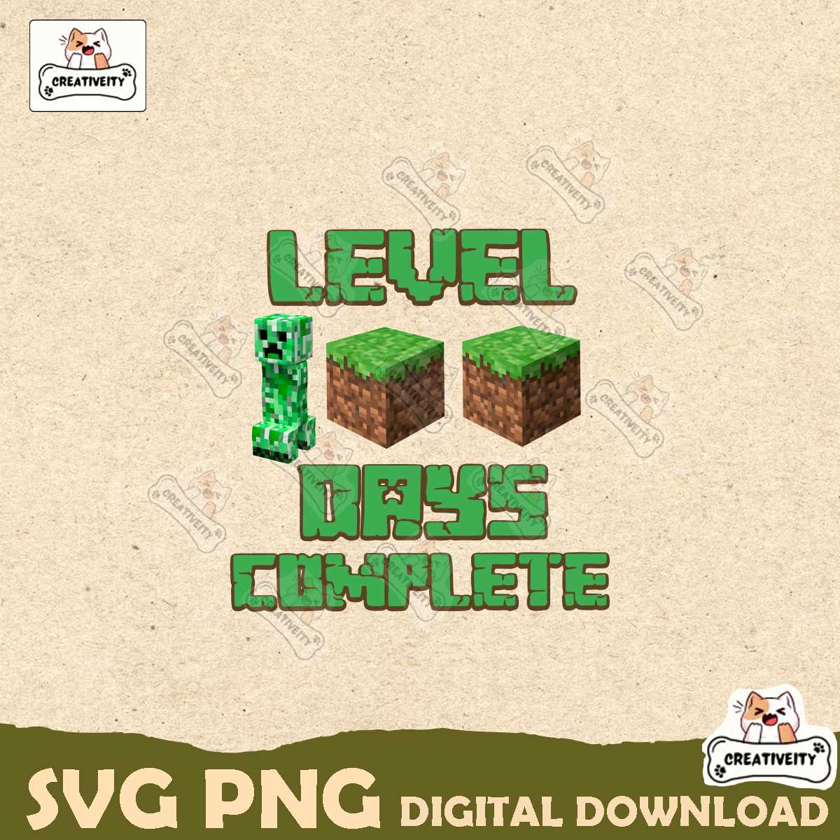 Minecraft Level 100 Days Complete PNG | Inspire Uplift