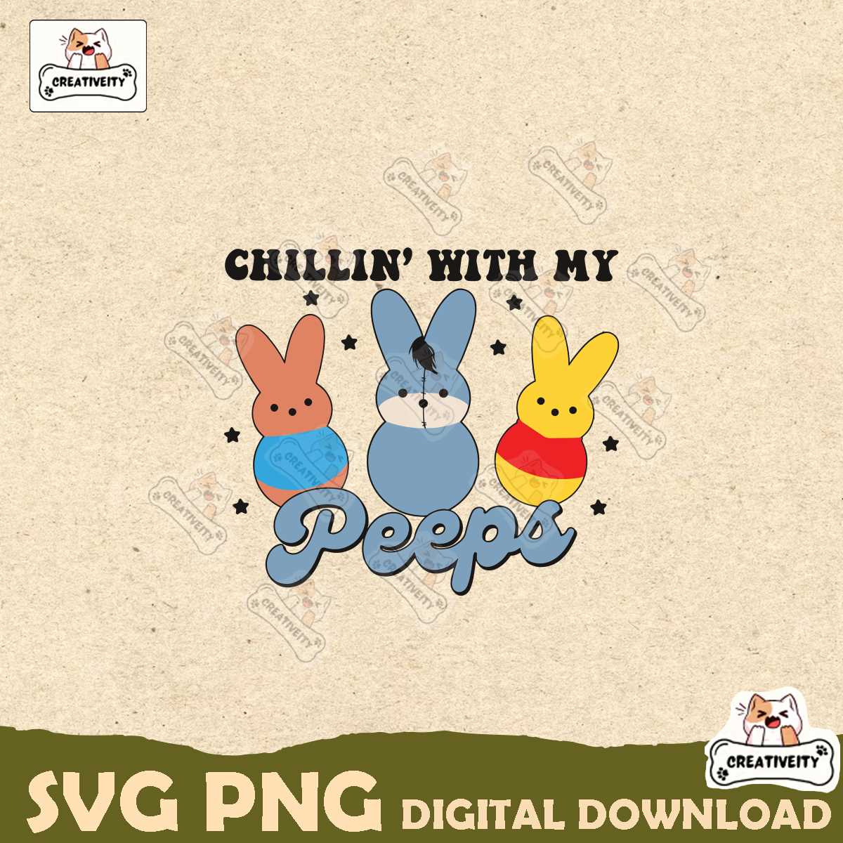 Pooh And Friends Chillin With My Peeps SVG | Inspire Uplift
