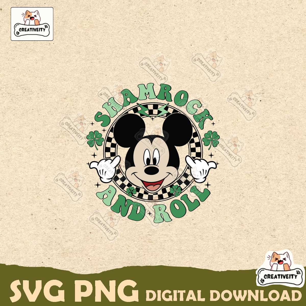 Mickey Mouse Shamrock And Roll SVG | Inspire Uplift