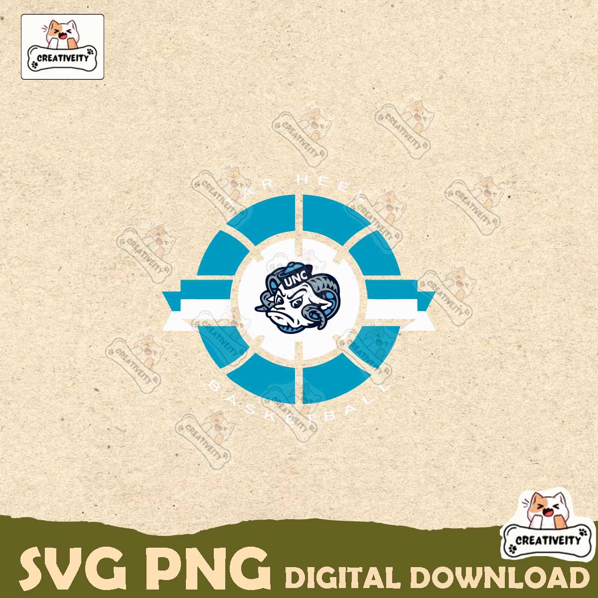 Tar Heel Basketball UNC Logo SVG | Inspire Uplift