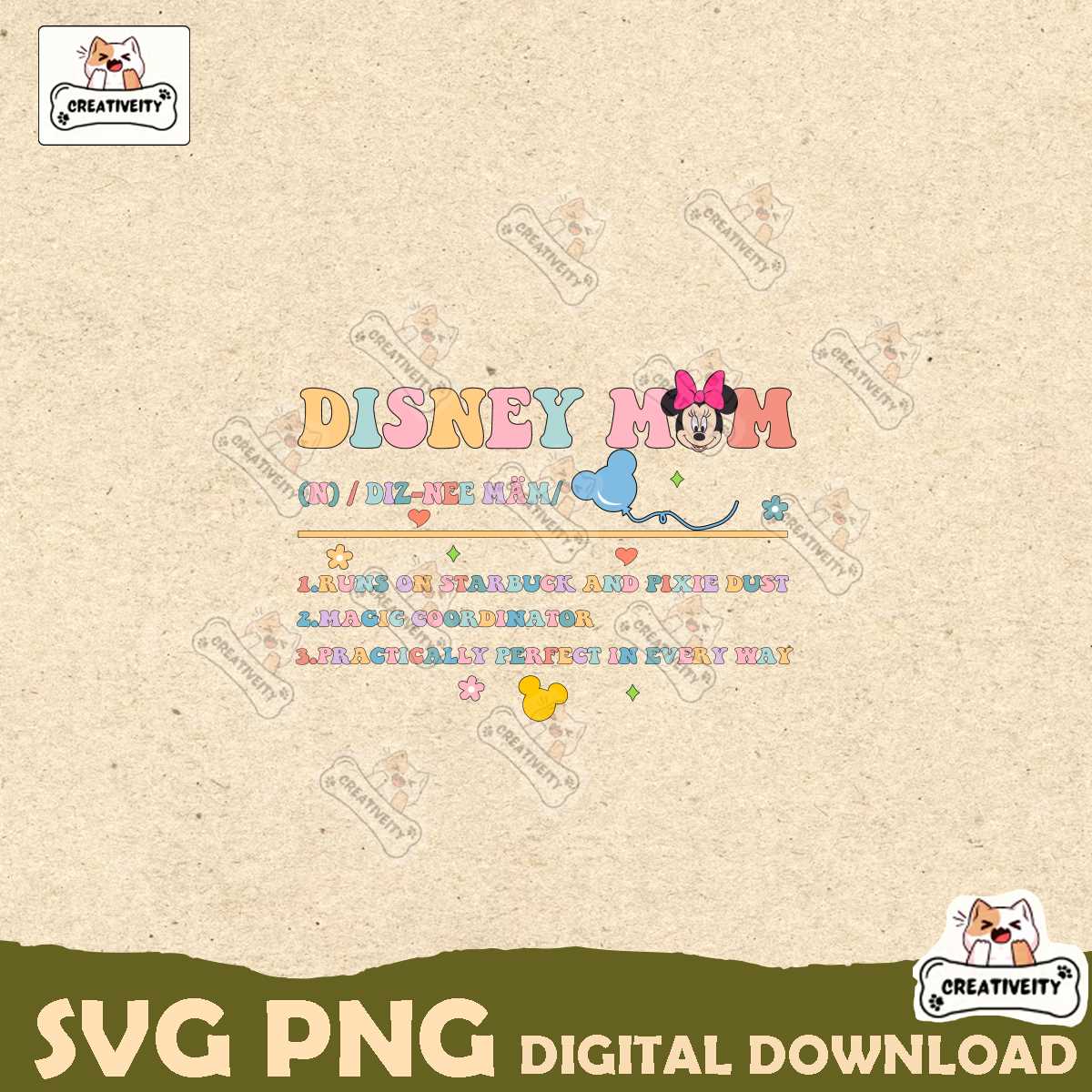 Minnie Mouse Disney Mom Definition SVG | Inspire Uplift