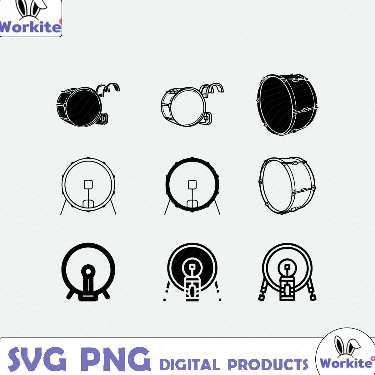 Bass Drum SVG, Music Svg, Drum Clipart, Svg files for Cricut | Inspire ...
