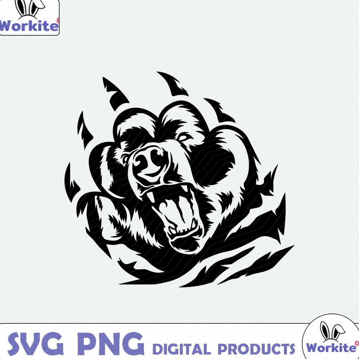 Bear Scratch Svg | Bear Svg | Inspire Uplift