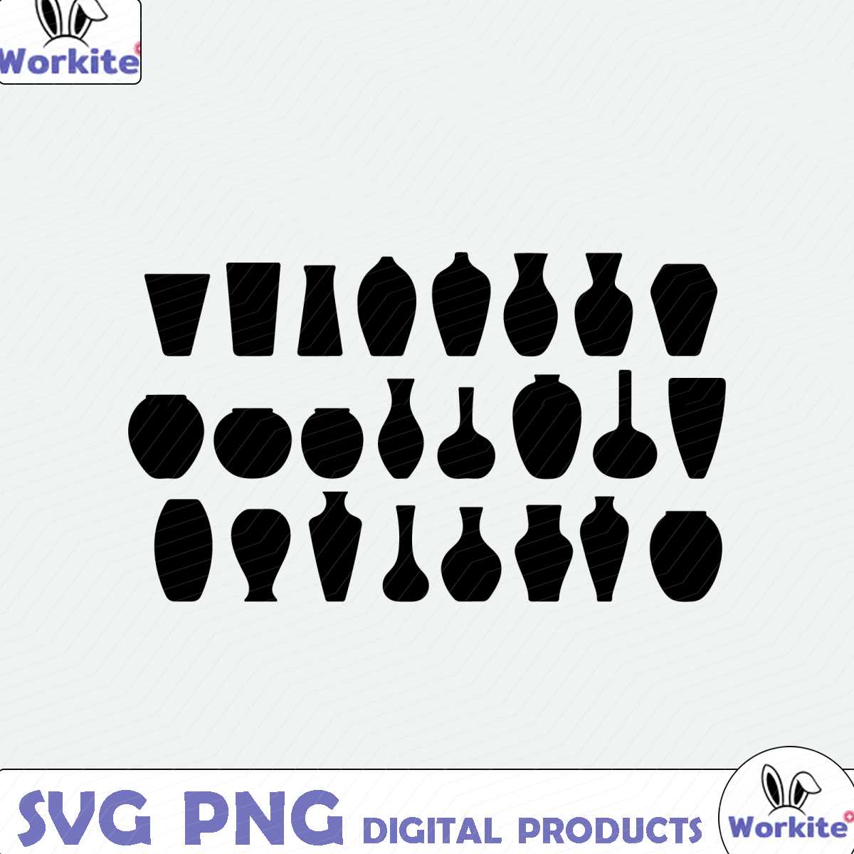 Pottery Vase Bundle SVG,Vase Template,Flowers Decor,Jar,Cera | Inspire ...