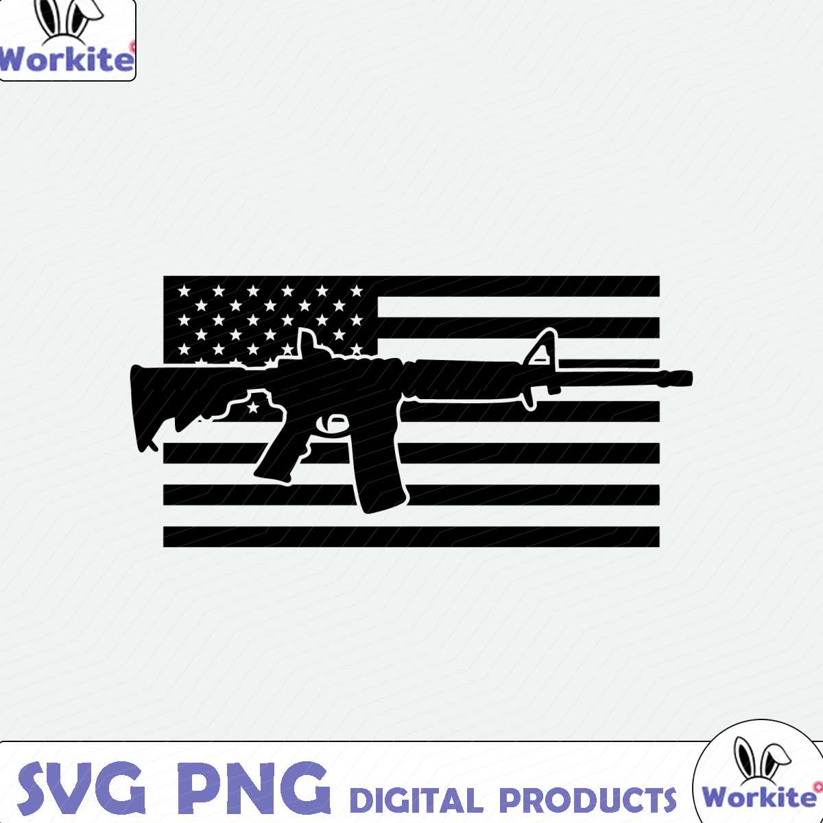 American Flag Svg, AR15 Rifle Svg, USA Flag, Weapon, Gun, Mi | Inspire ...