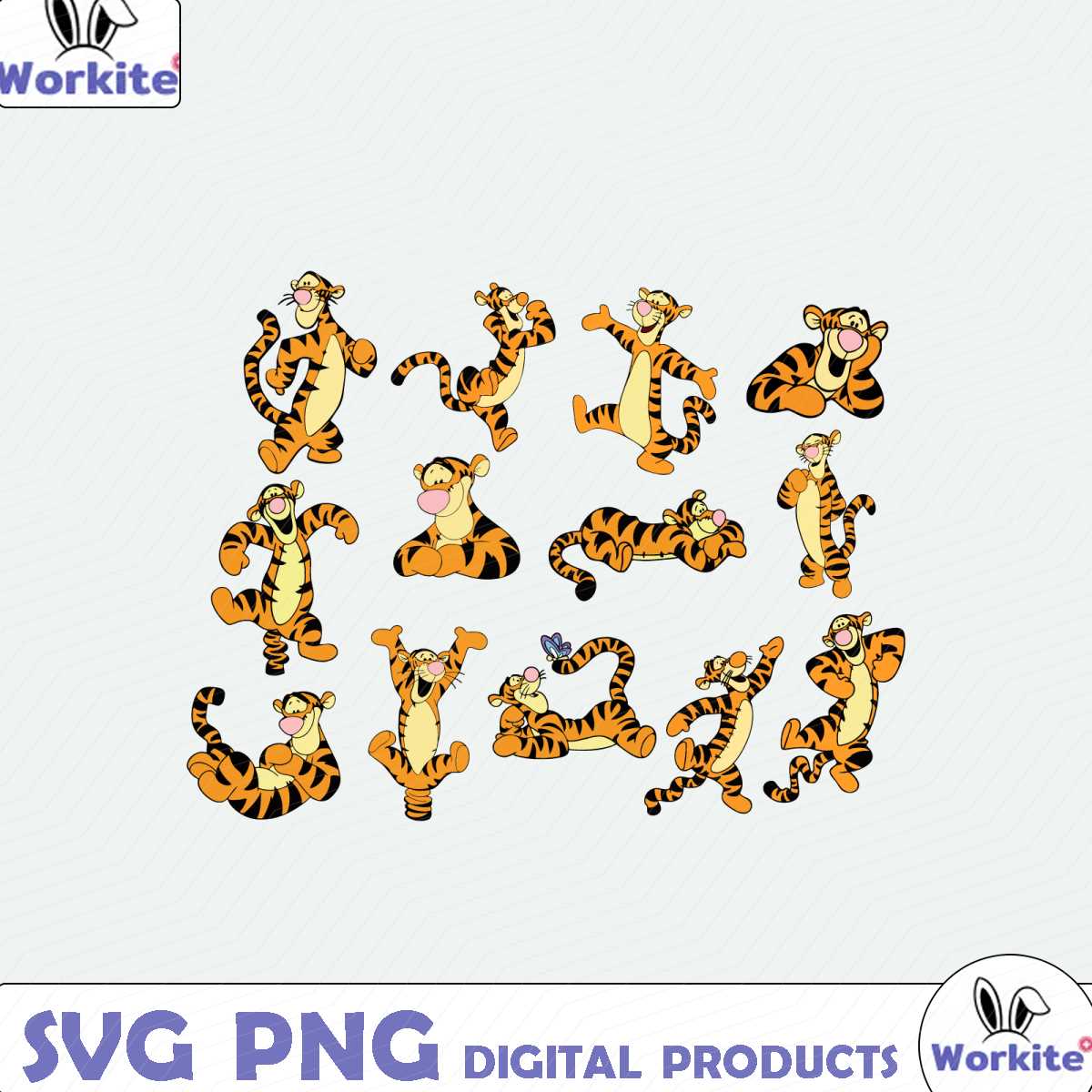 Tigger svg bundle, Tigger svg, Tigger cut file, Tigger face | Inspire ...
