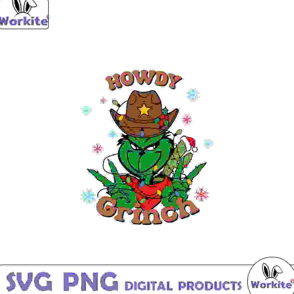 Retro Howdy Grinch Cowboy SVG | Inspire Uplift