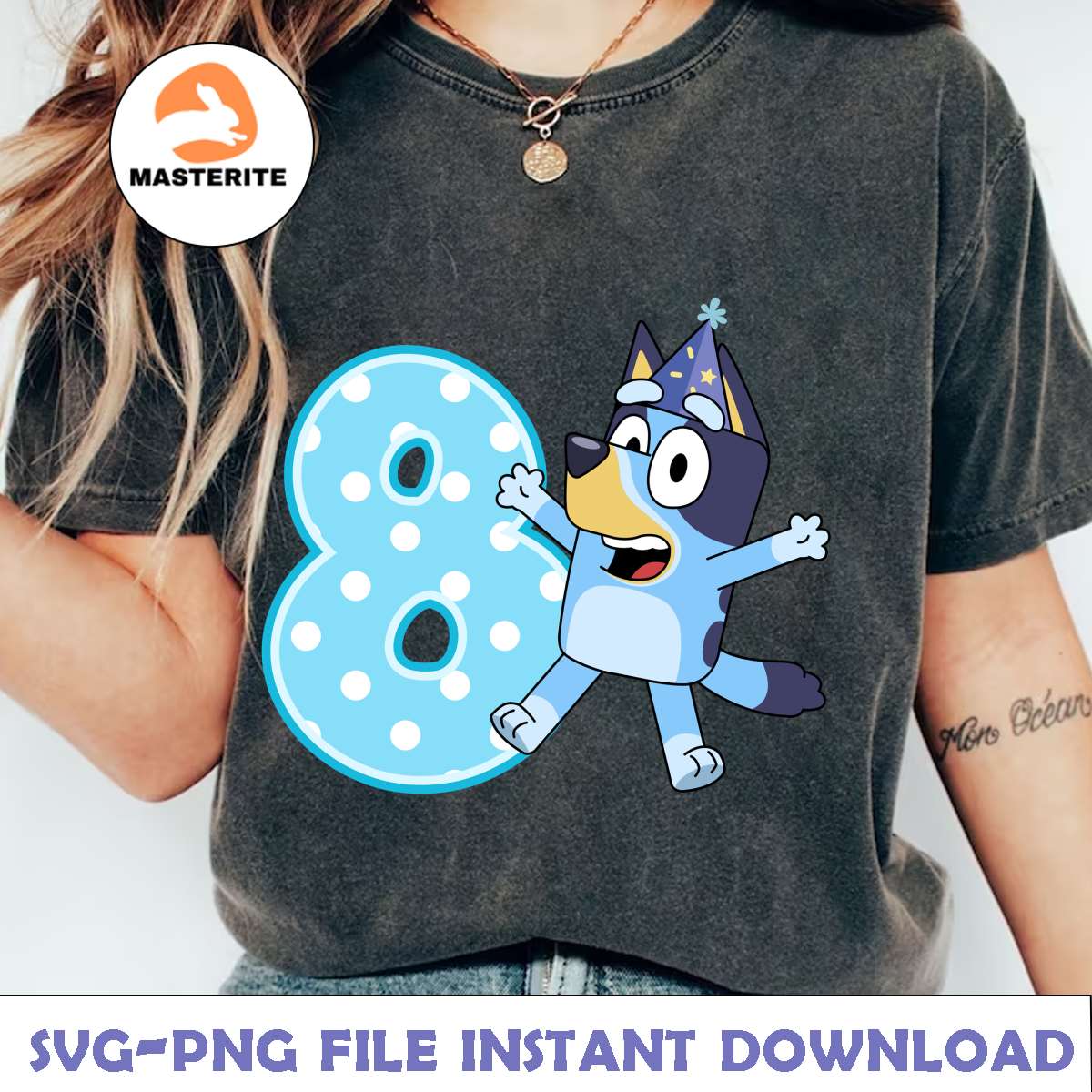 Bluey party supplies 8 SVG, Bluey Birthday numbers SVG | Inspire Uplift