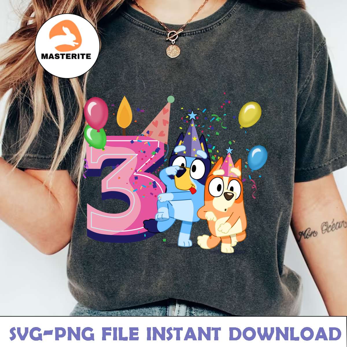 blueys 3 pink PNG, Bluey Birthday Boy Girl PNG - Inspire Uplift