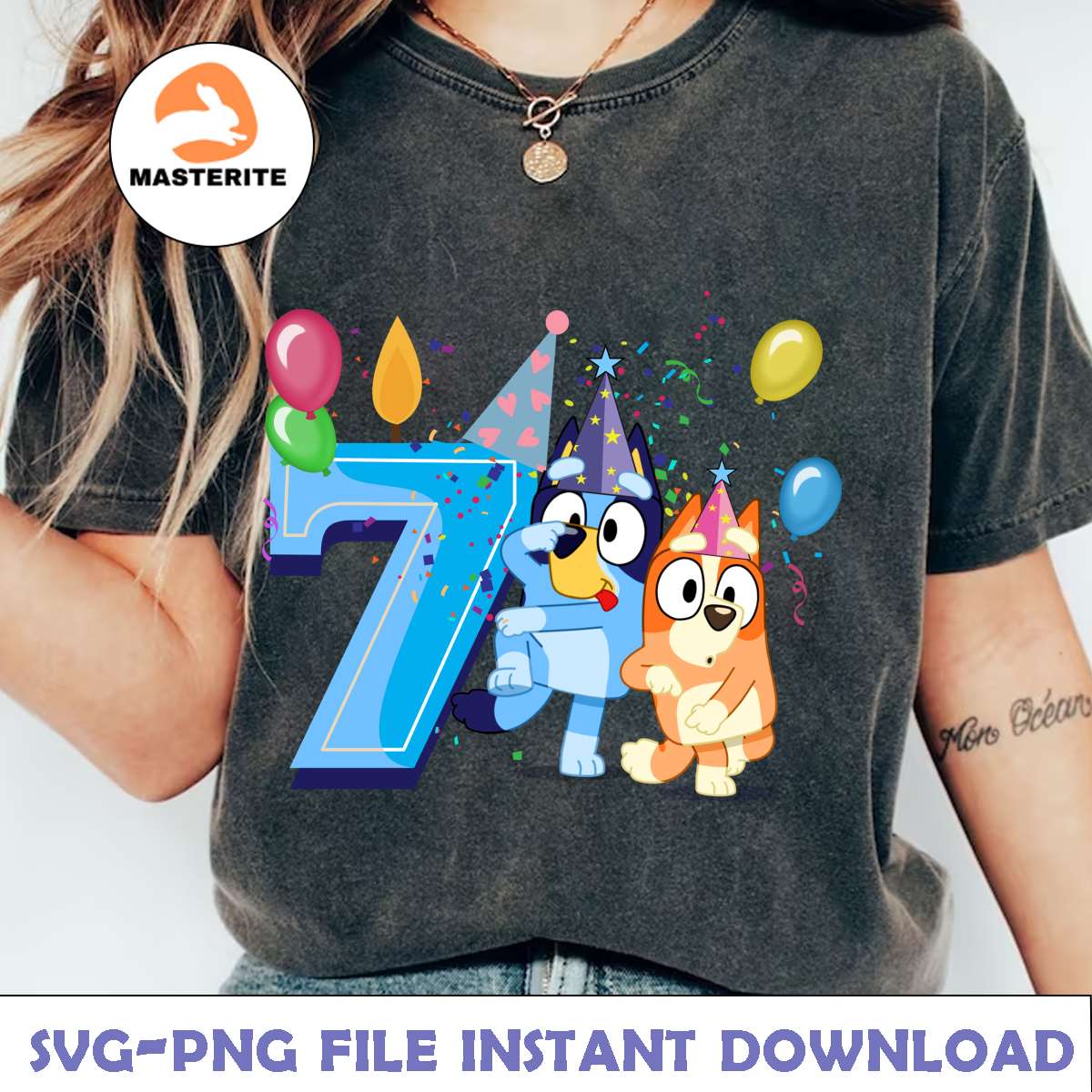 blueys 7 blue PNG, Bluey Birthday numbers PNG | Inspire Uplift