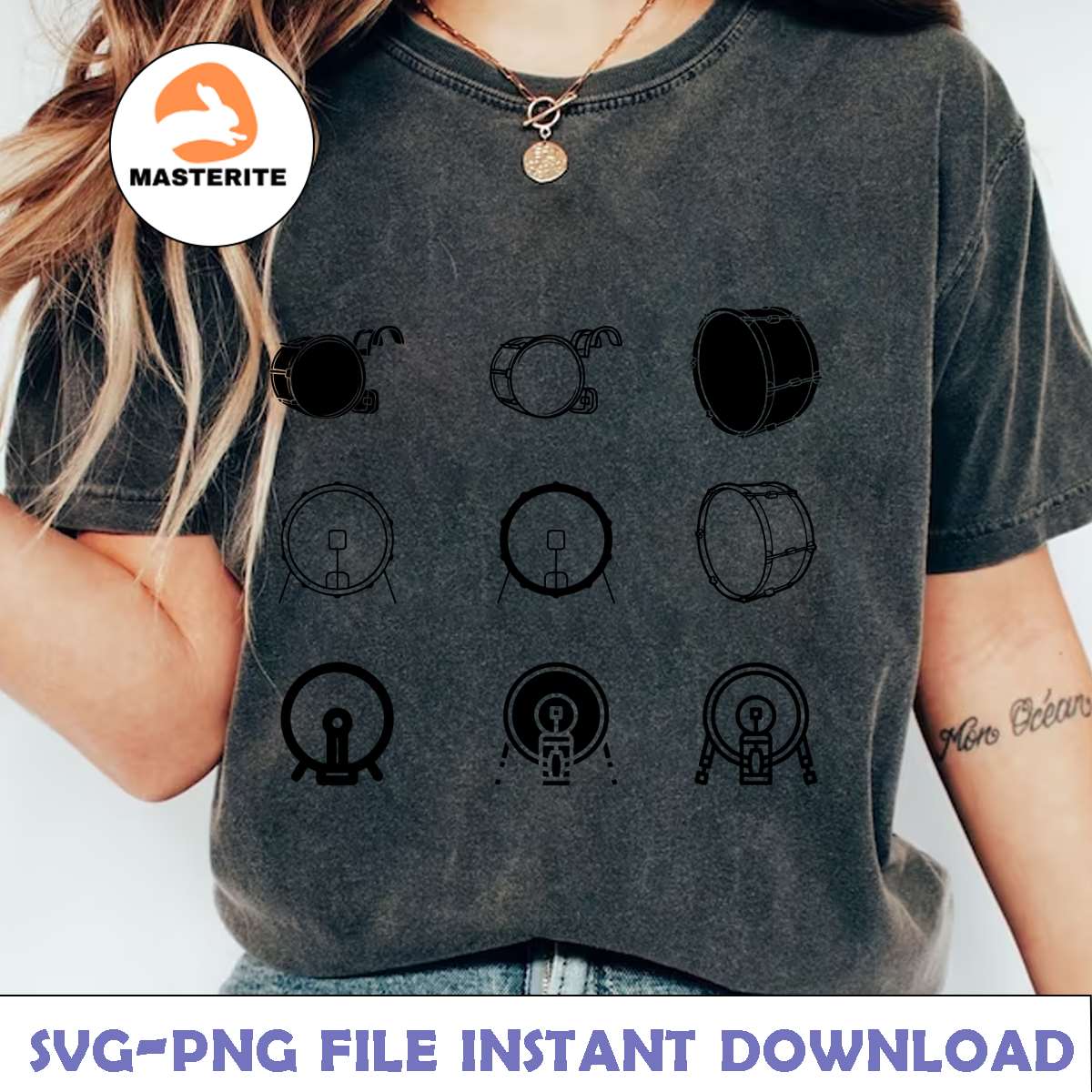 Bass Drum SVG, Music Svg, Drum Clipart, Svg files for Cricut - Inspire ...