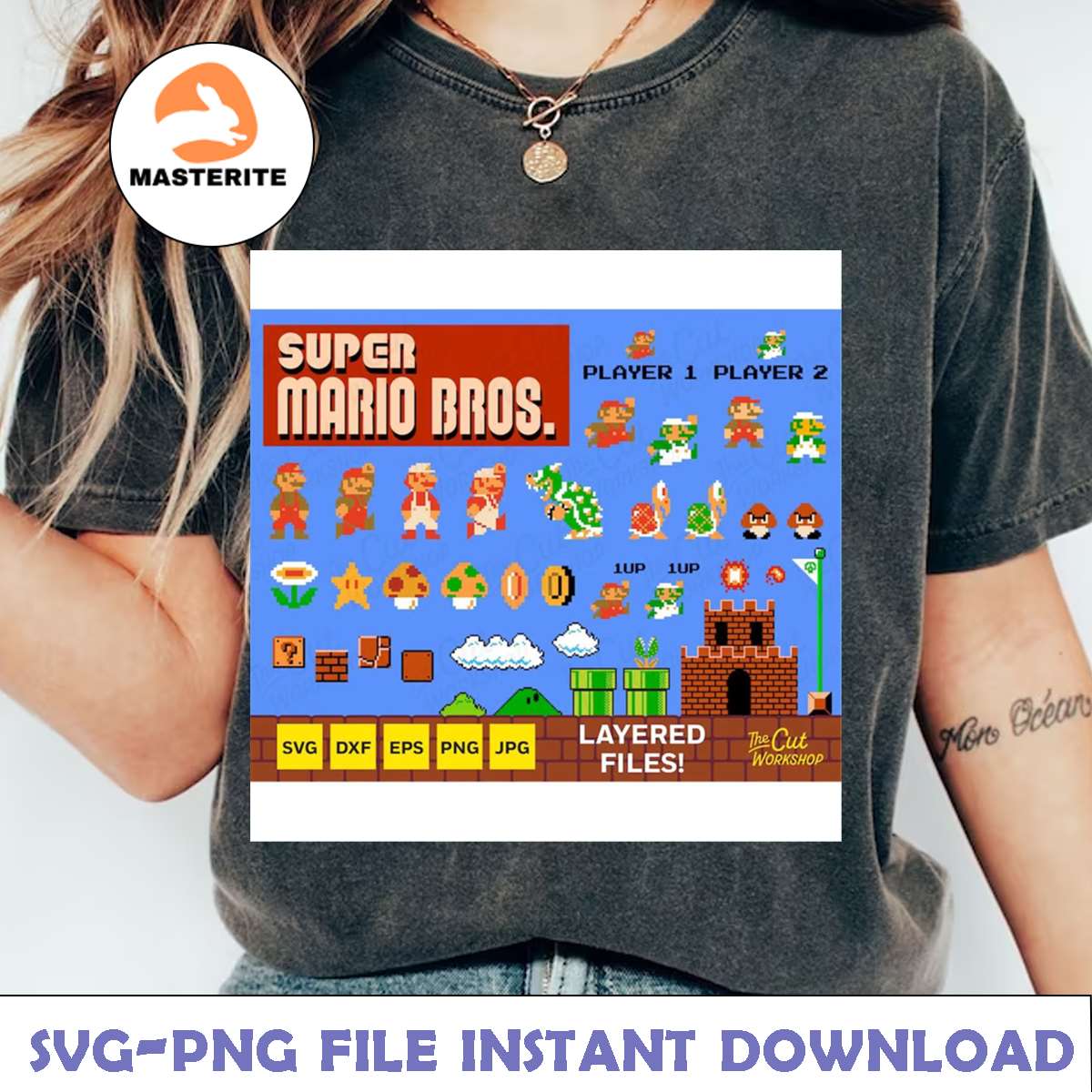 8-Bit Pixel Super Mario Bros Bowser Coin Block Layered BUNDL | Inspire ...