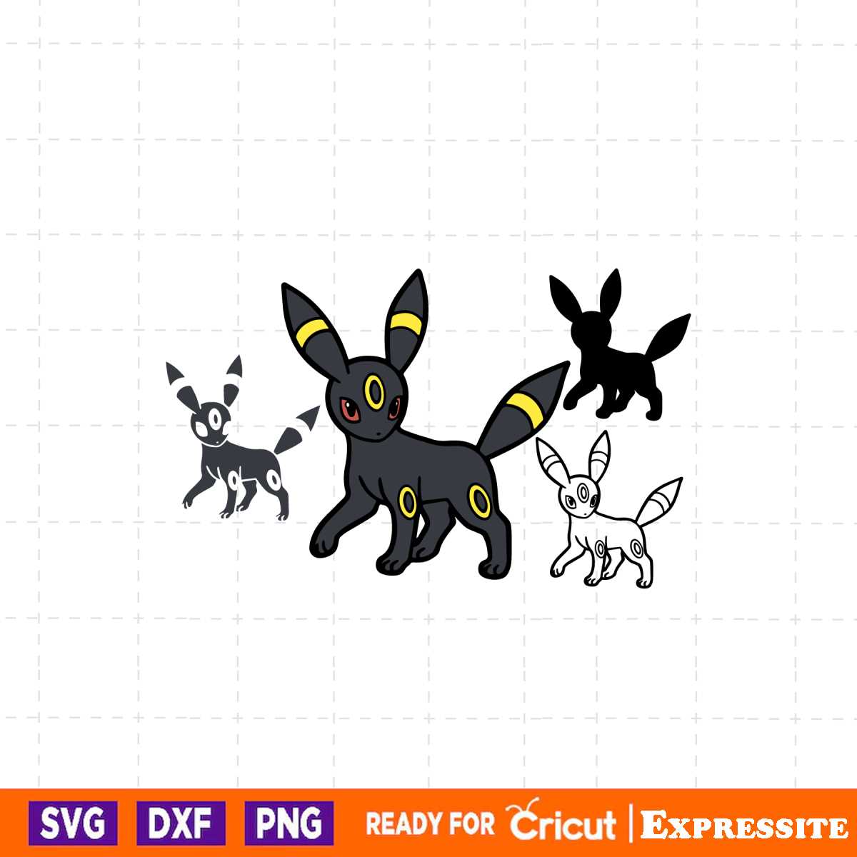 Poke Umbreon Layered SVG Cricut Cut File Silhouette Cameo In | Inspire ...