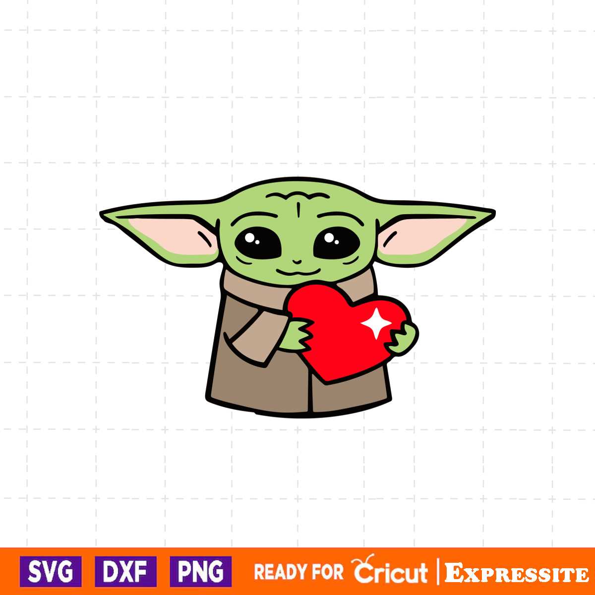 Baby Yoda SVG heart love png clipart , cut file layered by c | Inspire ...