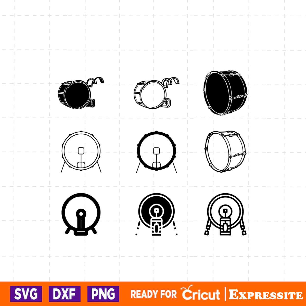 Bass Drum SVG, Music Svg, Drum Clipart, Svg files for Cricut | Inspire ...
