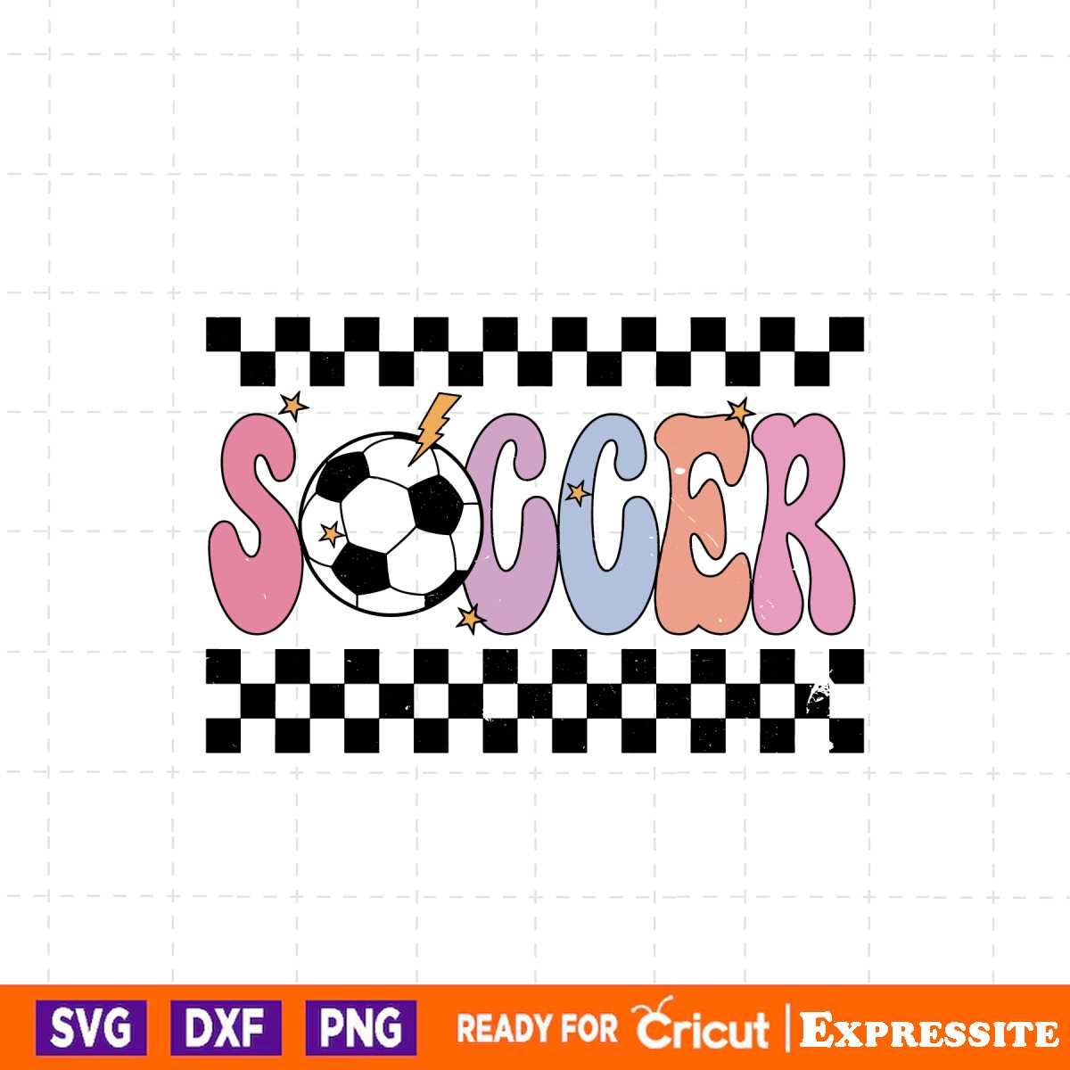 Checkered Soccer PNG SVG | Inspire Uplift