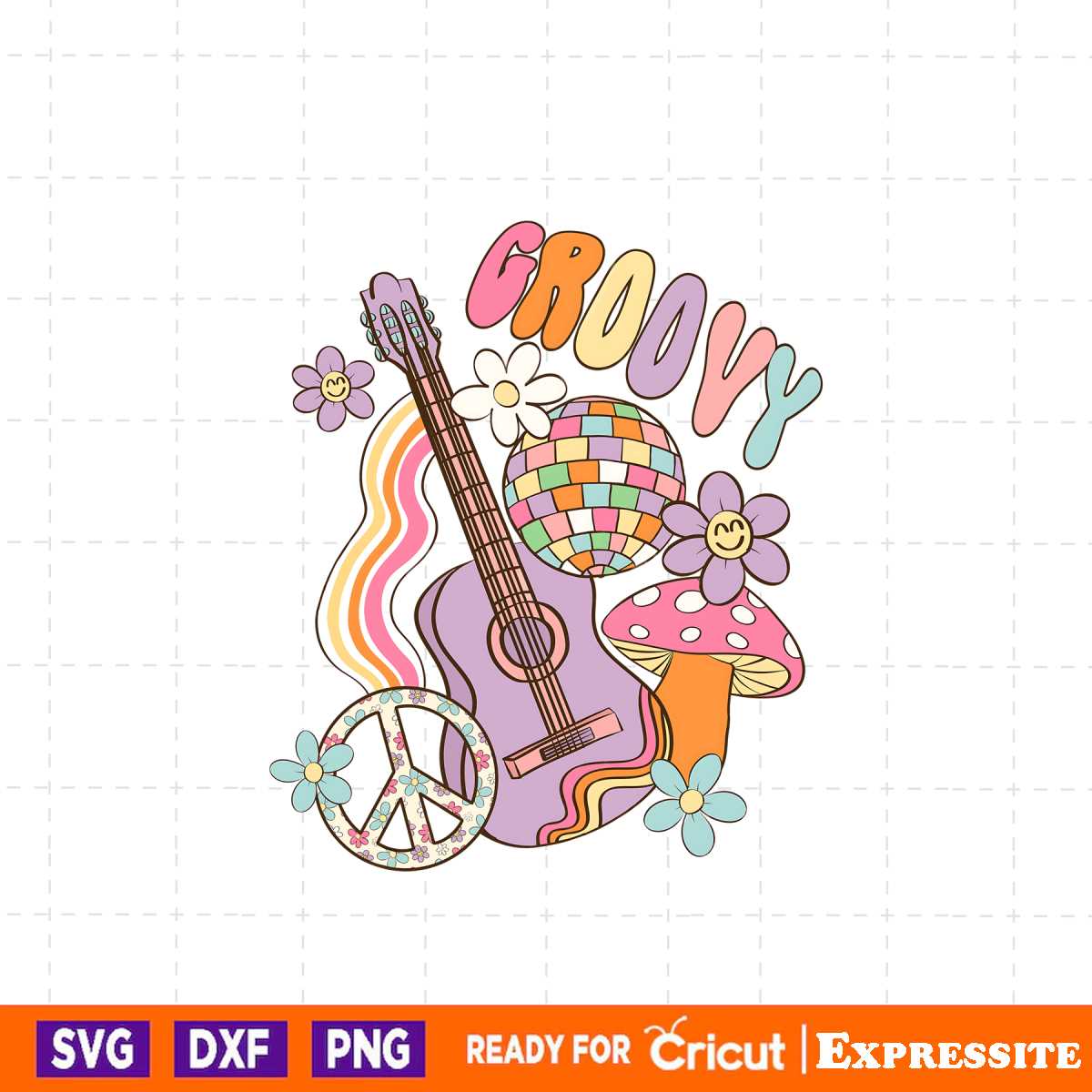 Groovy PNG Sublimation Digital Design Download hippie png, r | Inspire Uplift