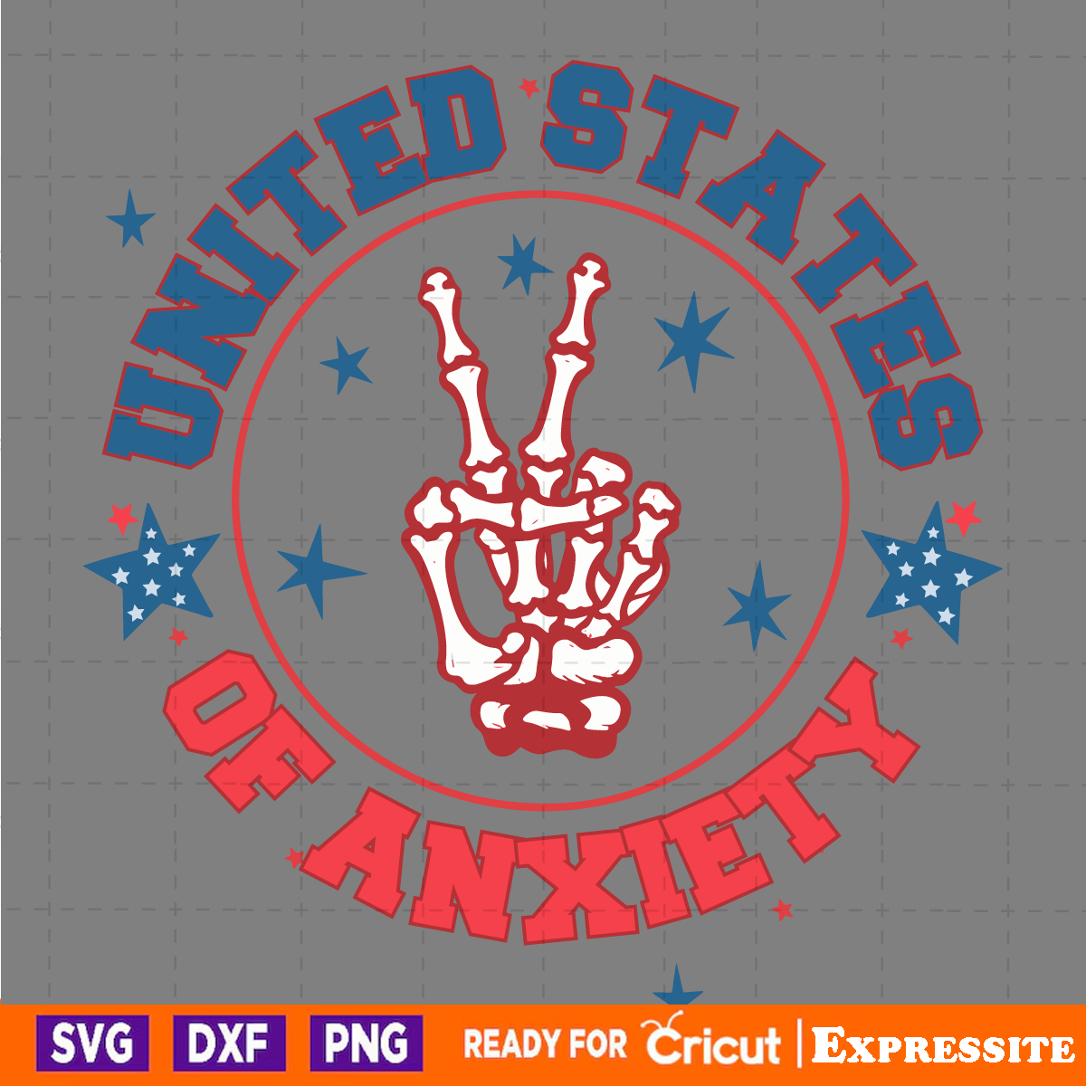 United States Of Anxiety Skeleton Hand SVG | Inspire Uplift