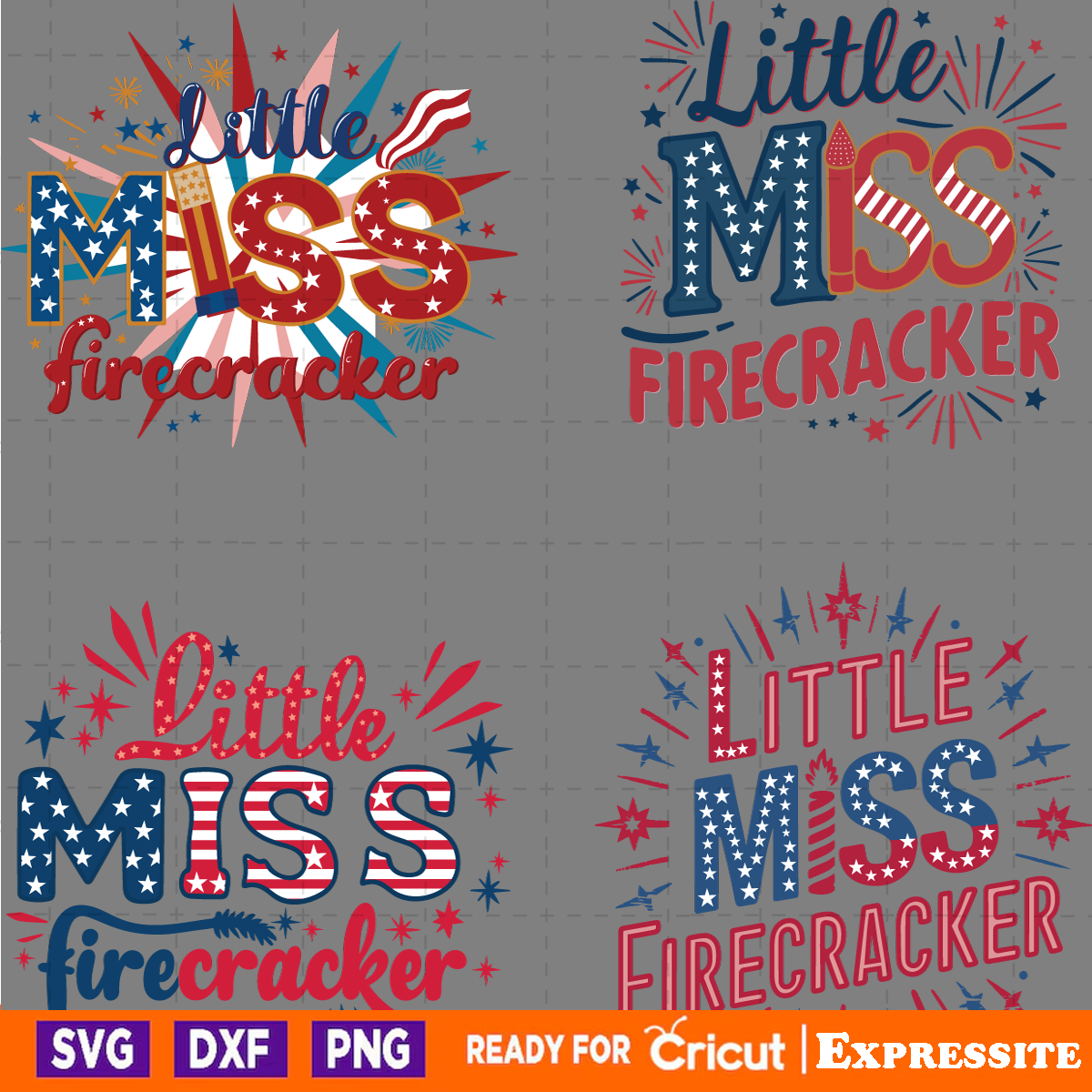 Little Miss Firecracker SVG PNG Bundle Digital Download File | Inspire ...