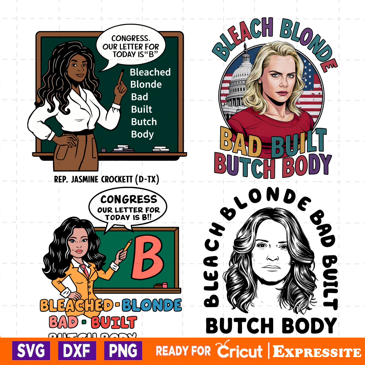 Bleach Blonde Bad Built Butch Body SVG PNG Bundle | Inspire Uplift