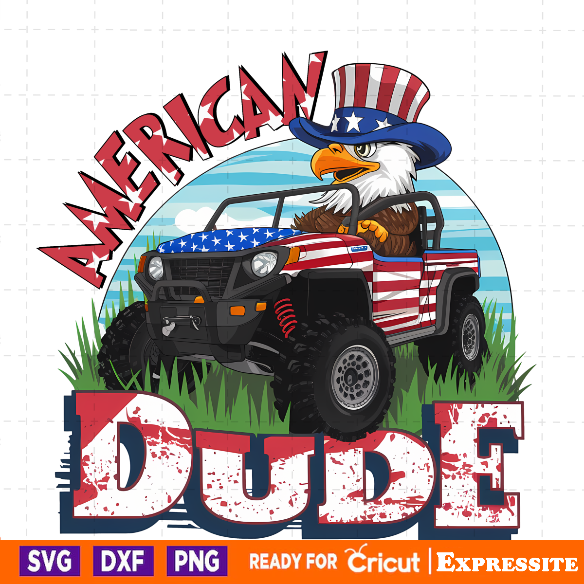 American Dude Eagle USA Flag PNG Digital Download Files - Inspire Uplift