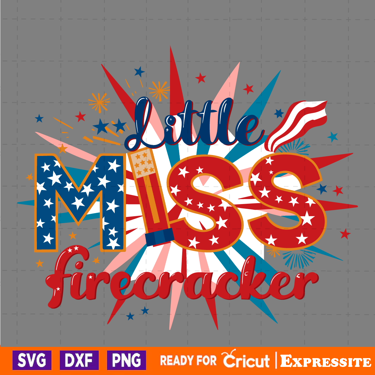 American Little Miss Firecracker PNG Digital Download Files | Inspire ...