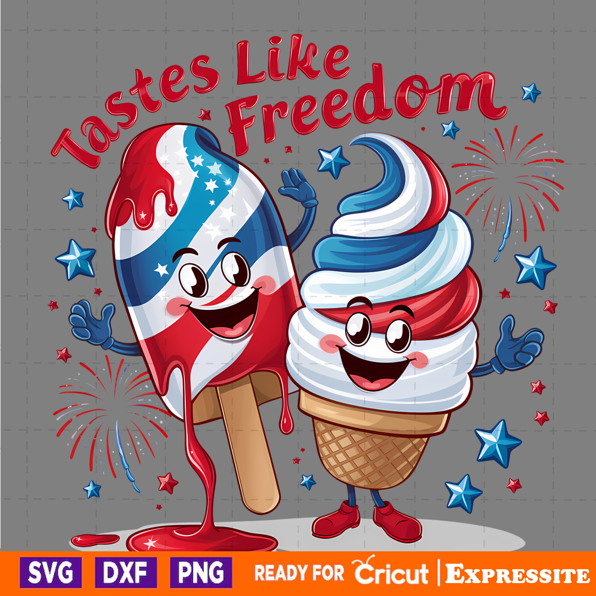 Tastes Like Freedom Patriotic Ice Cream PNG | Inspire Uplift