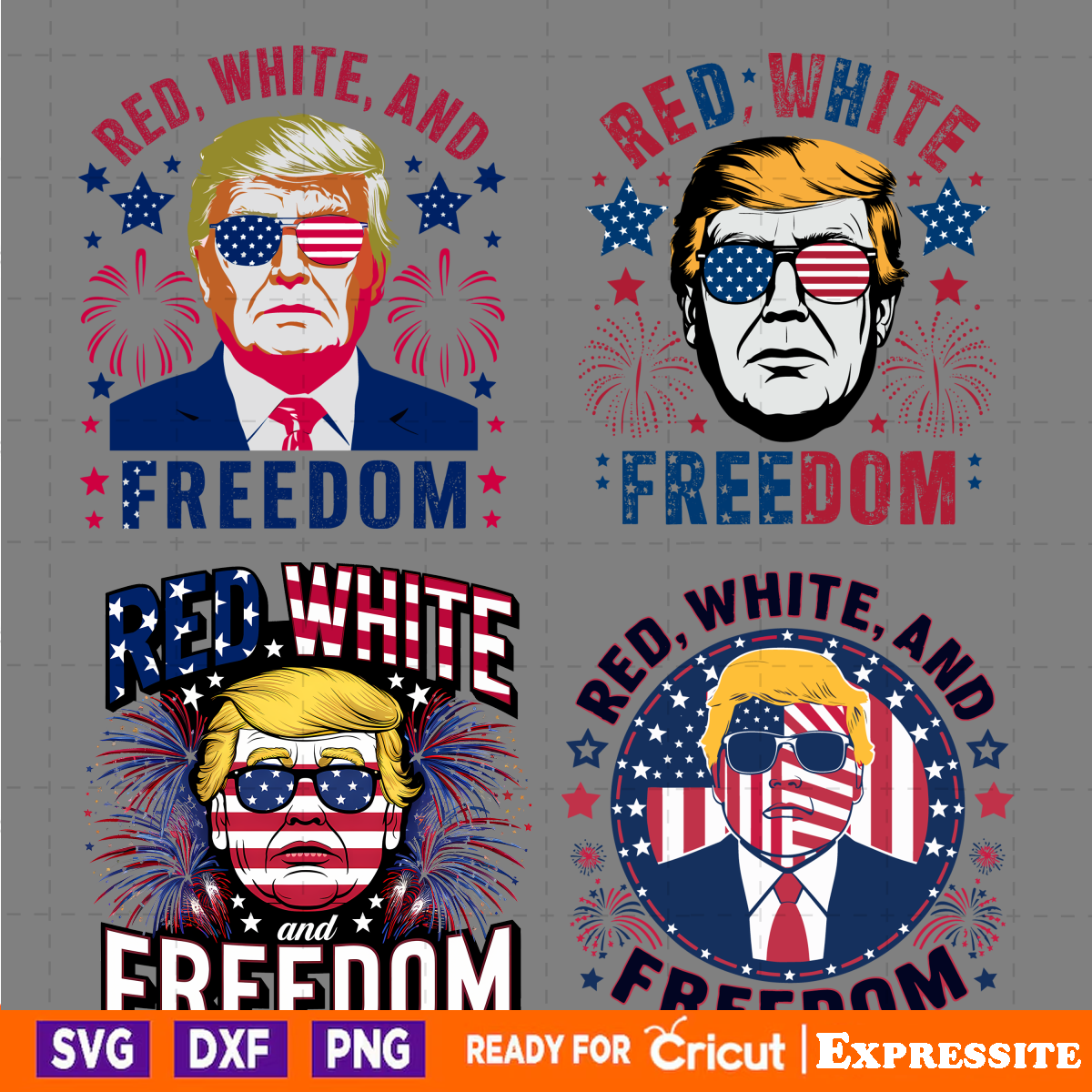 Donald Trump Red White And Freedom SVG PNG Bundle | Inspire Uplift
