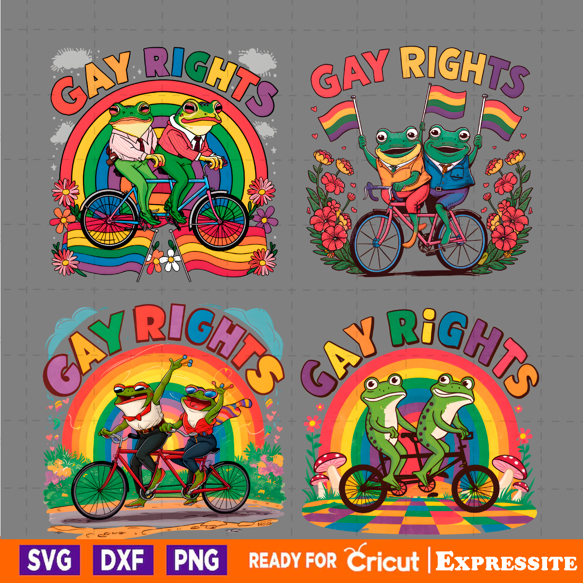 Retro Gay Rights LGBT Month PNG Bundle Digital Download File | Inspire ...