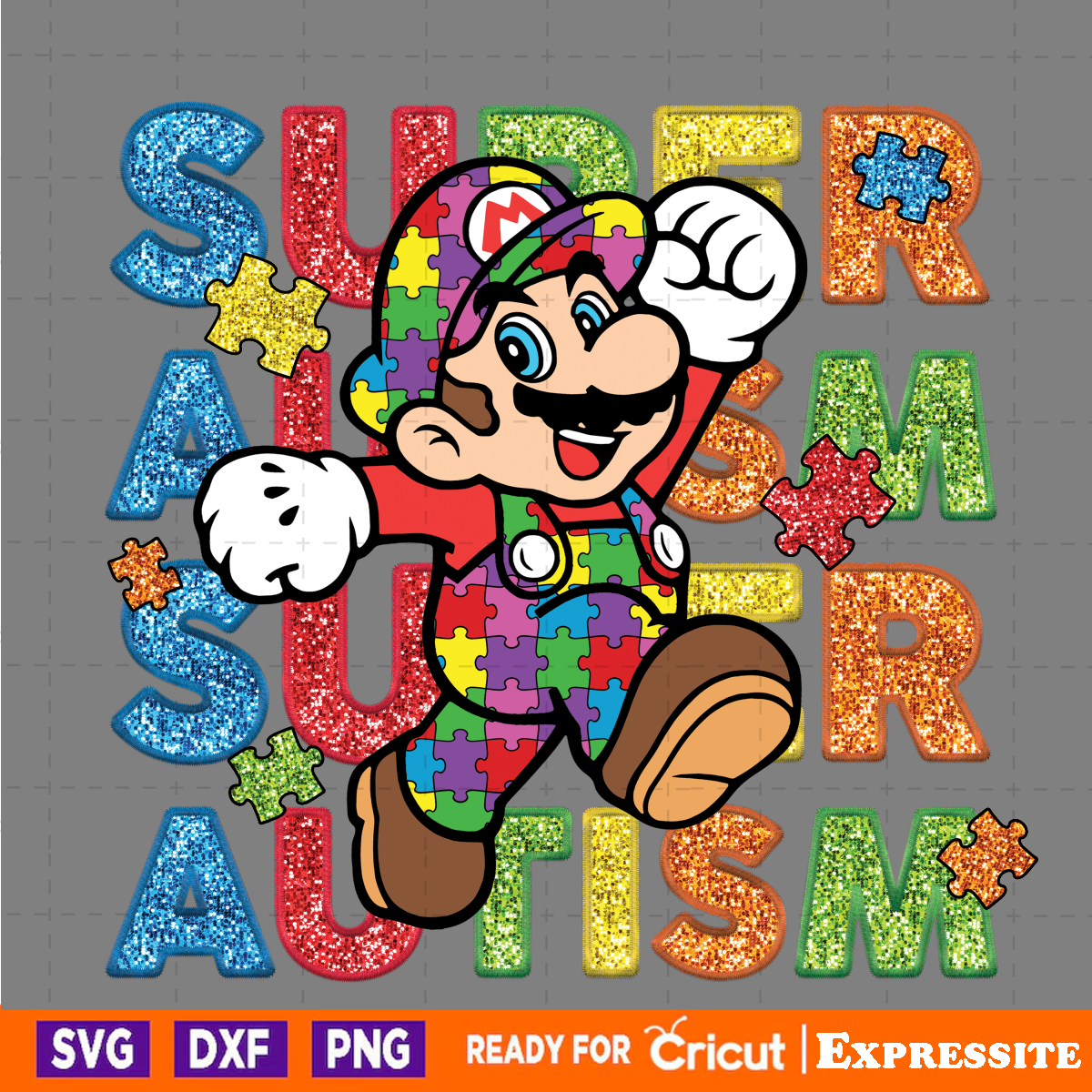 Super Mario Super Autism Cartoon PNG Digital Download Files | Inspire ...