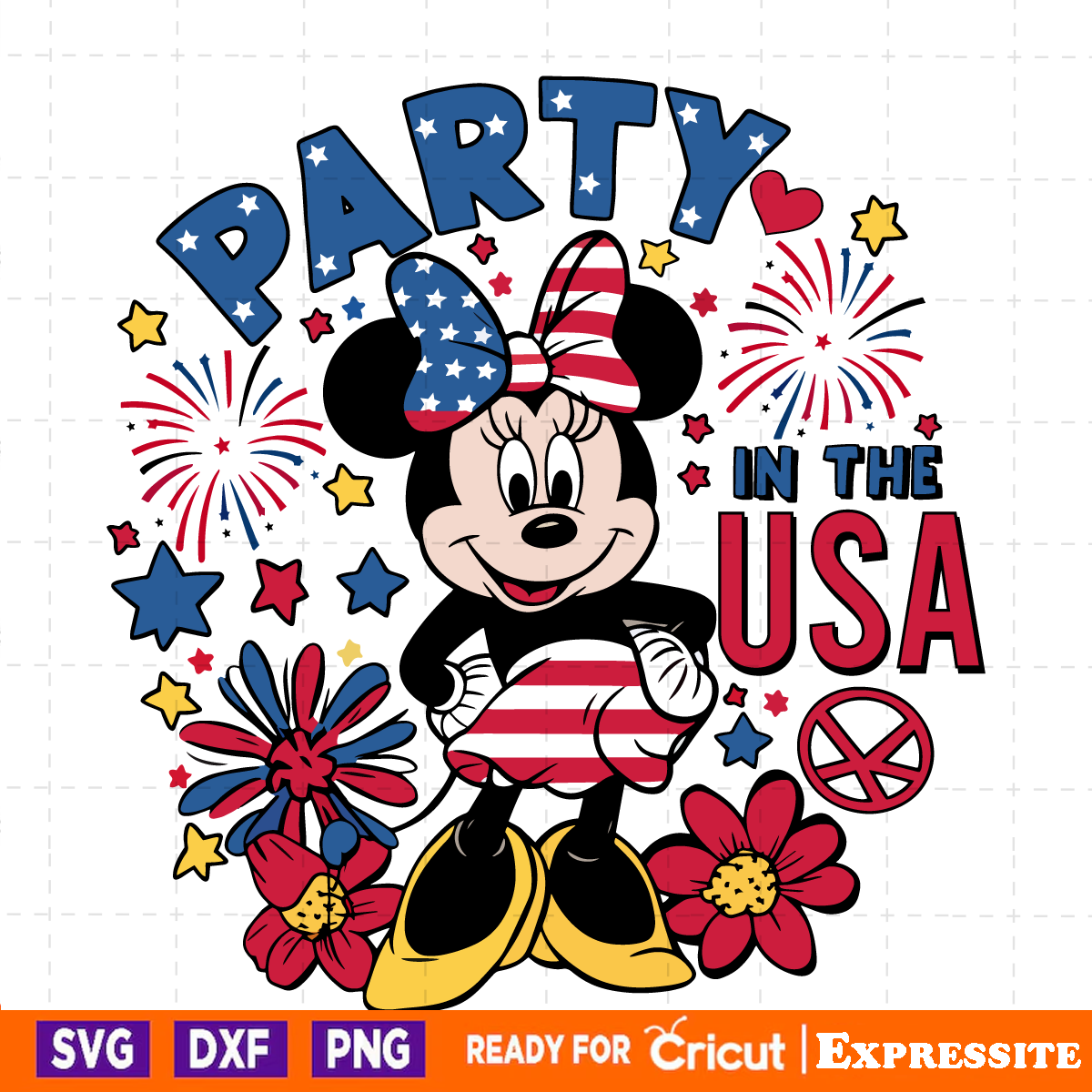 Party In The USA Cute Minnie Mouse SVG Digital Download File | Inspire ...