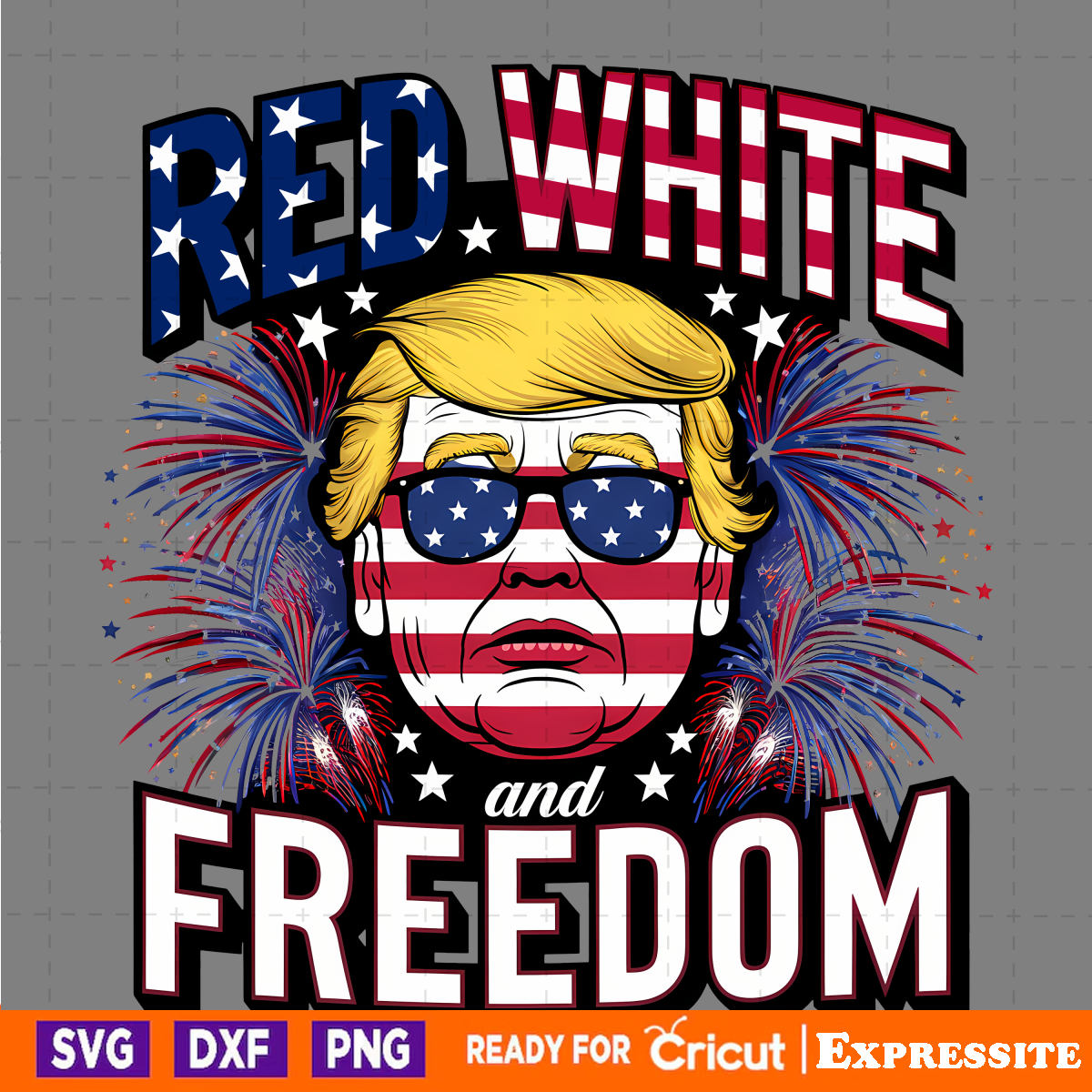Red White And Freedom Donald Trump Fireworks PNG | Inspire Uplift