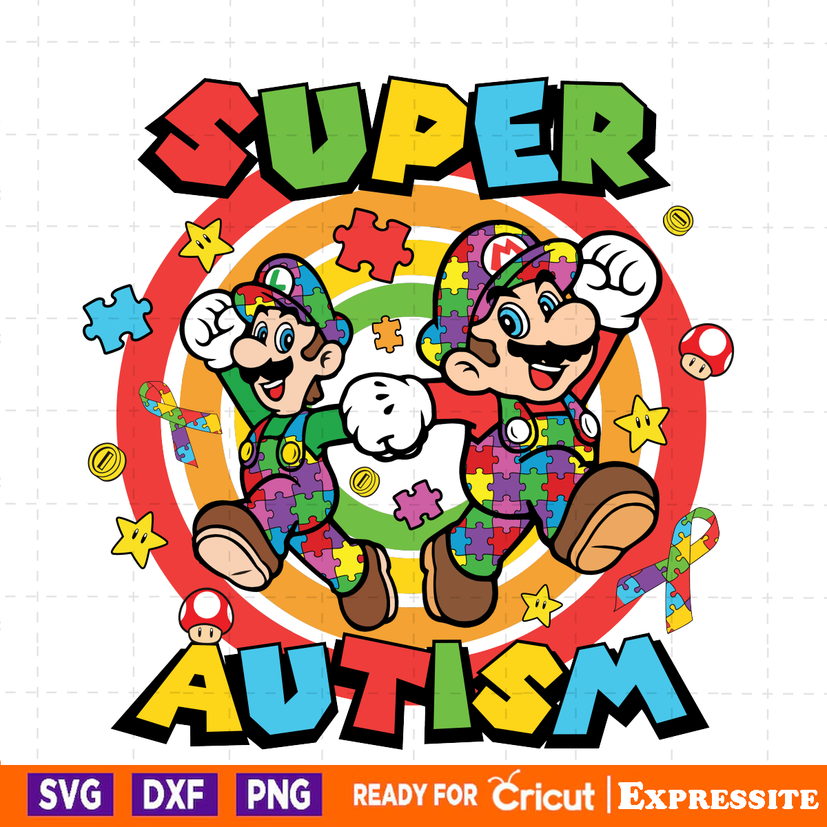 Super Autism Cartoon Super Mario PNG Digital Download Files | Inspire ...