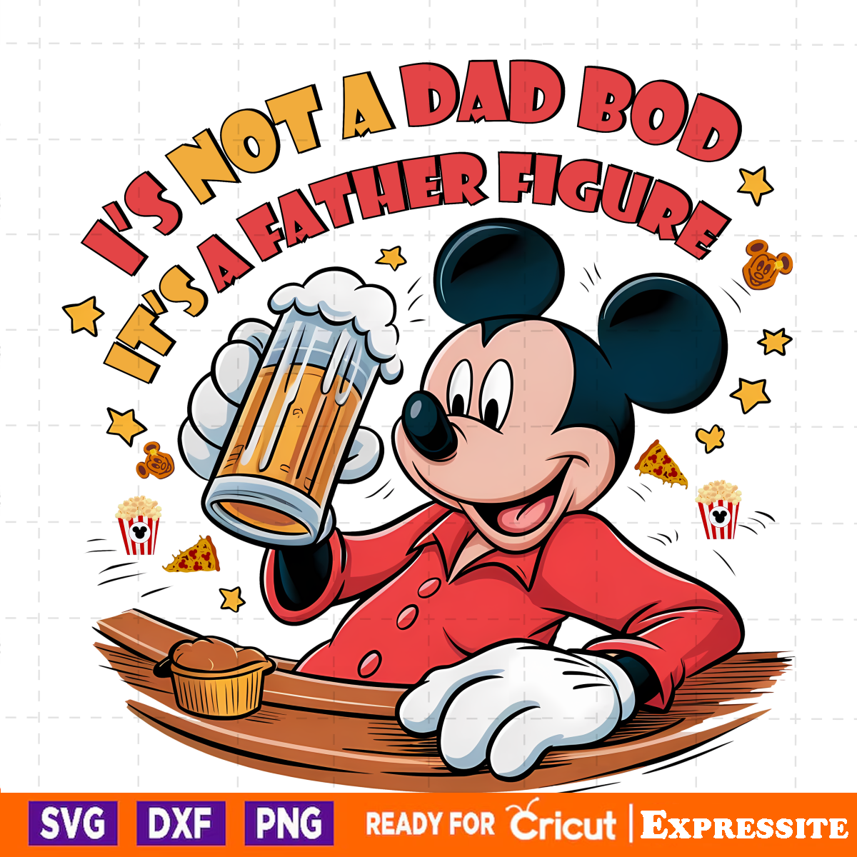 Mickey Mouse Its Not A Dad Bod Its A Father Figure PNG - Inspire Uplift