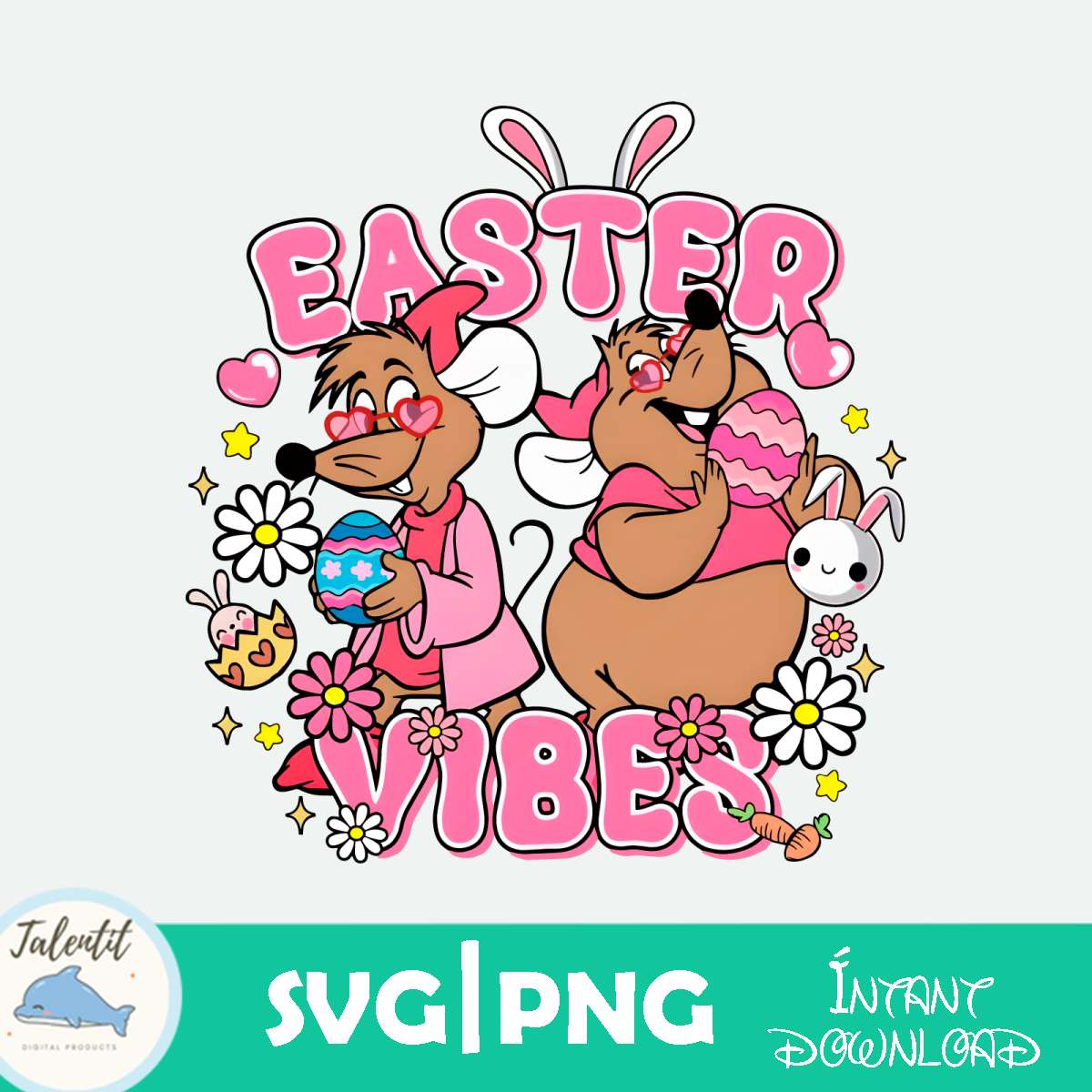 Easter Vibes Cinderella Jaq And Gus Gus PNG - Inspire Uplift