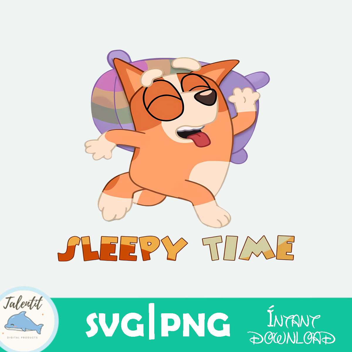 Funny Sleepy Time Bingo Bluey Character PNG - Inspire Uplift