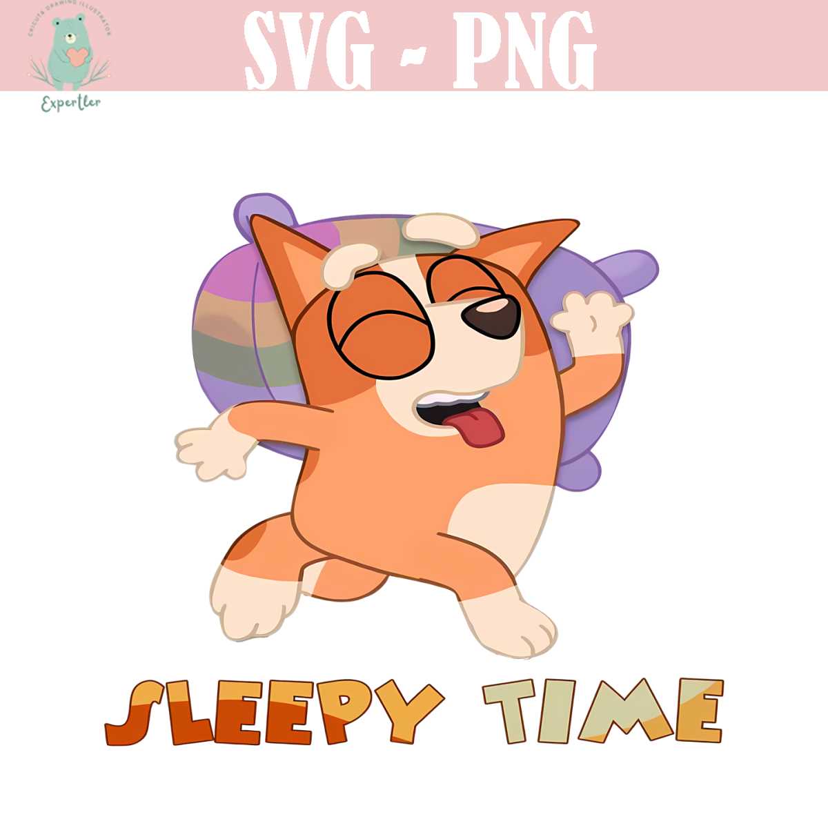 Funny Sleepy Time Bingo Bluey Character PNG | Inspire Uplift