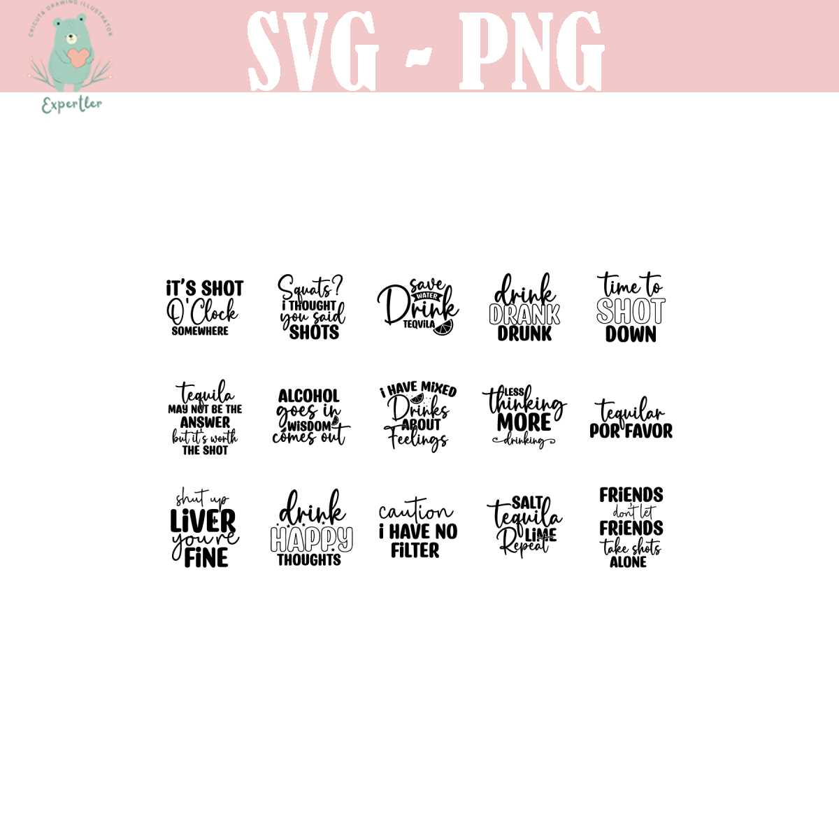 Shot Glass Quotes Svg Bundle, Alcohol Quotes Svg, Funny Sarc - Inspire ...