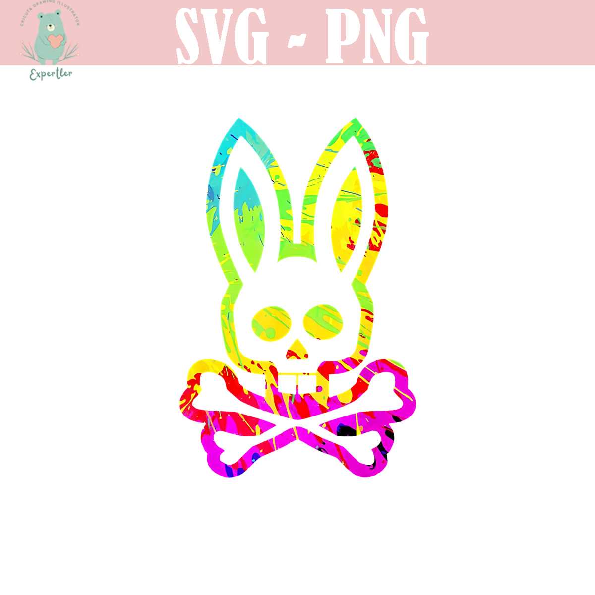 Psychedelic Bunny Png, Psycho-Bunnies Png, Skull Bunny Easte - Inspire ...