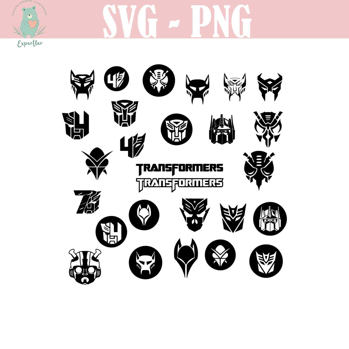Transformers Svg, Transformer SVG Faces, Transformers Logo l - Inspire ...