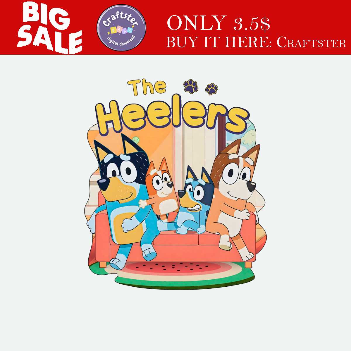 Retro Bluey The Heelers Family PNG - Inspire Uplift