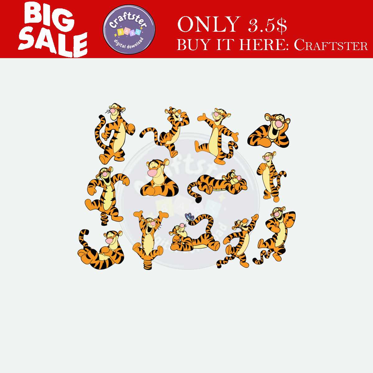 Tigger svg bundle, Tigger svg, Tigger cut file, Tigger face | Inspire ...