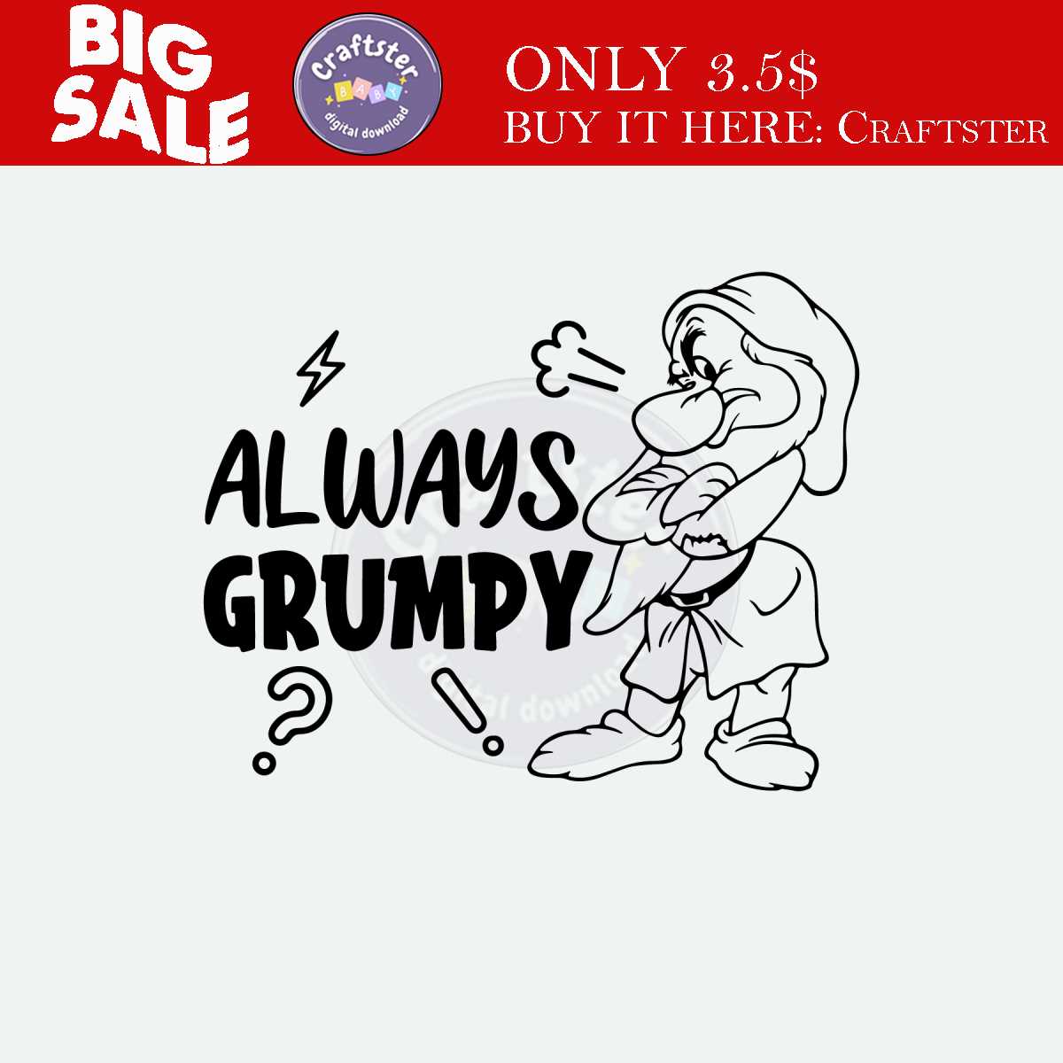 Always Grumpy SVG, Snow White and the Seven Dwarfs SVG Grump | Inspire ...