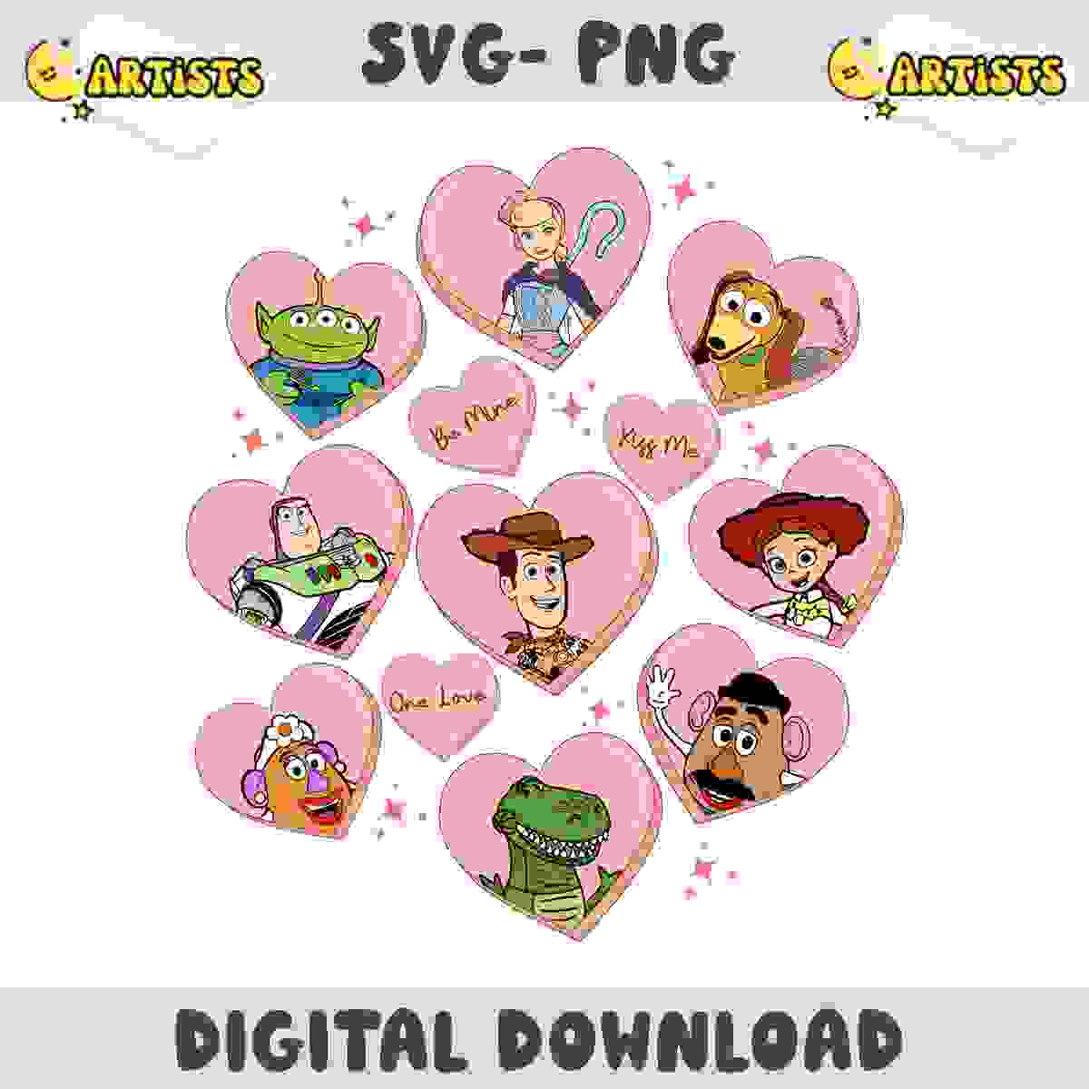Toy Story Heart Disney Valentine PNG - Inspire Uplift