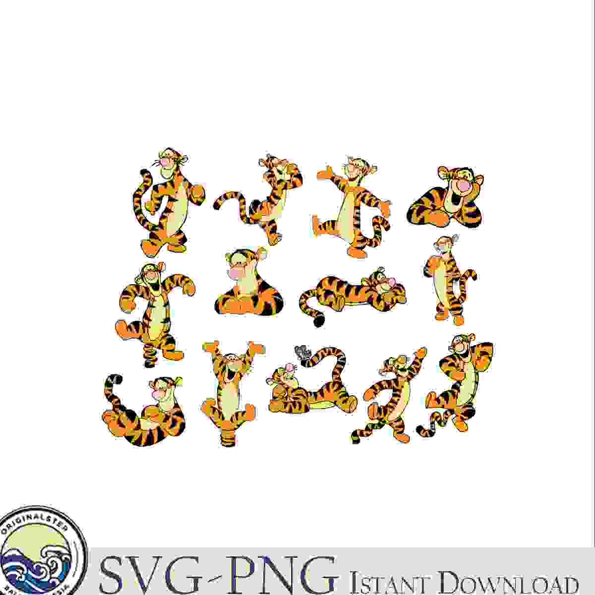 Tigger svg bundle, Tigger svg, Tigger cut file, Tigger face - Inspire ...