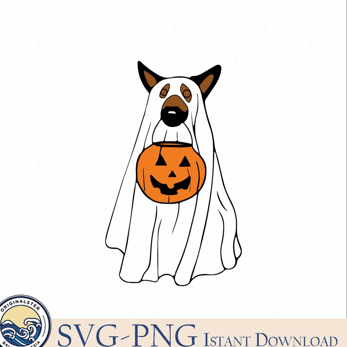 German Shepherd Svg, Ghost Dog Png, Pumpkin Dog Svg, Ghost D - Inspire ...