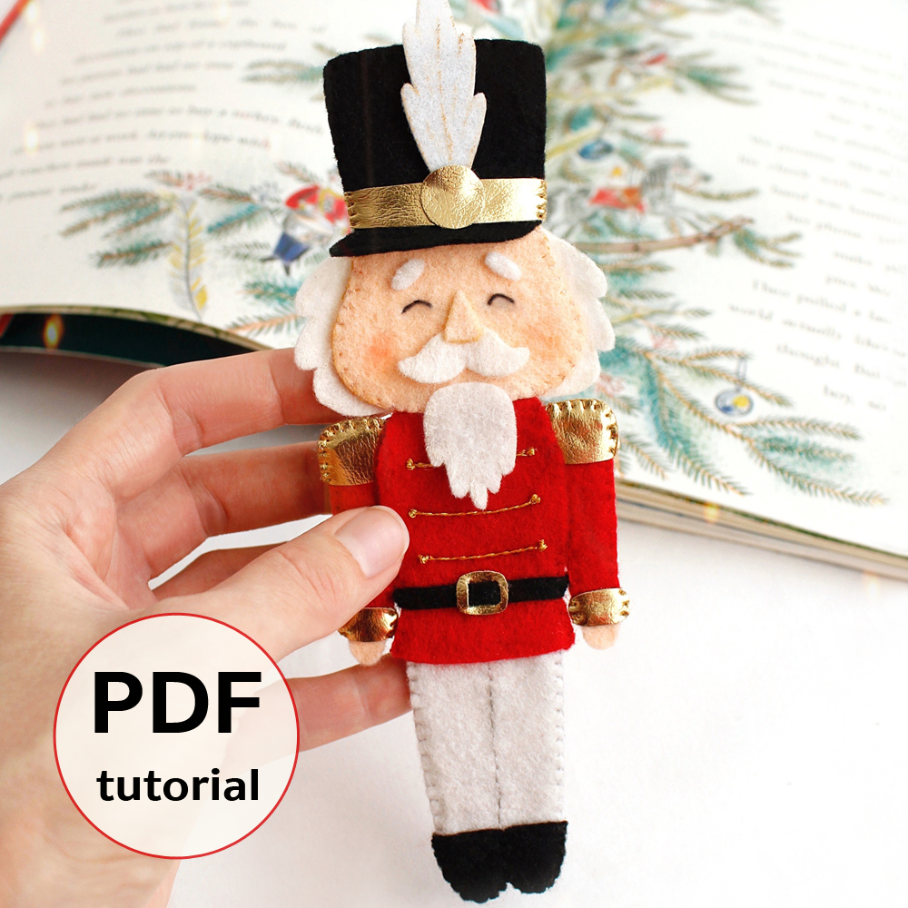 Felt Nutcracker bookmark hand sewing PDF tutorial with patte | Inspire ...