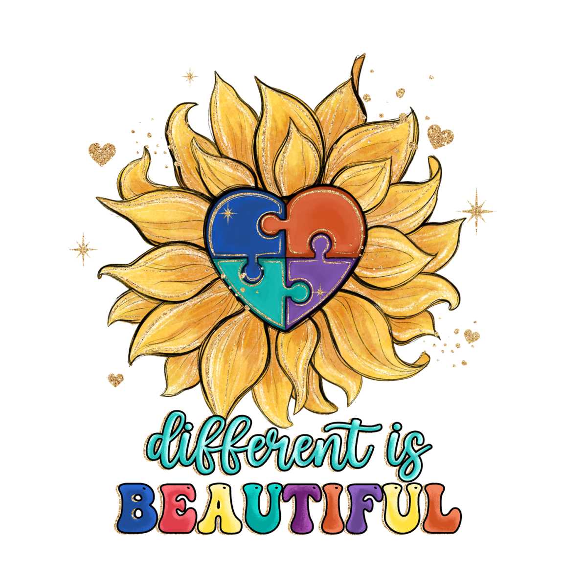 Autism Different is Beautiful PNG | Inspire Uplift